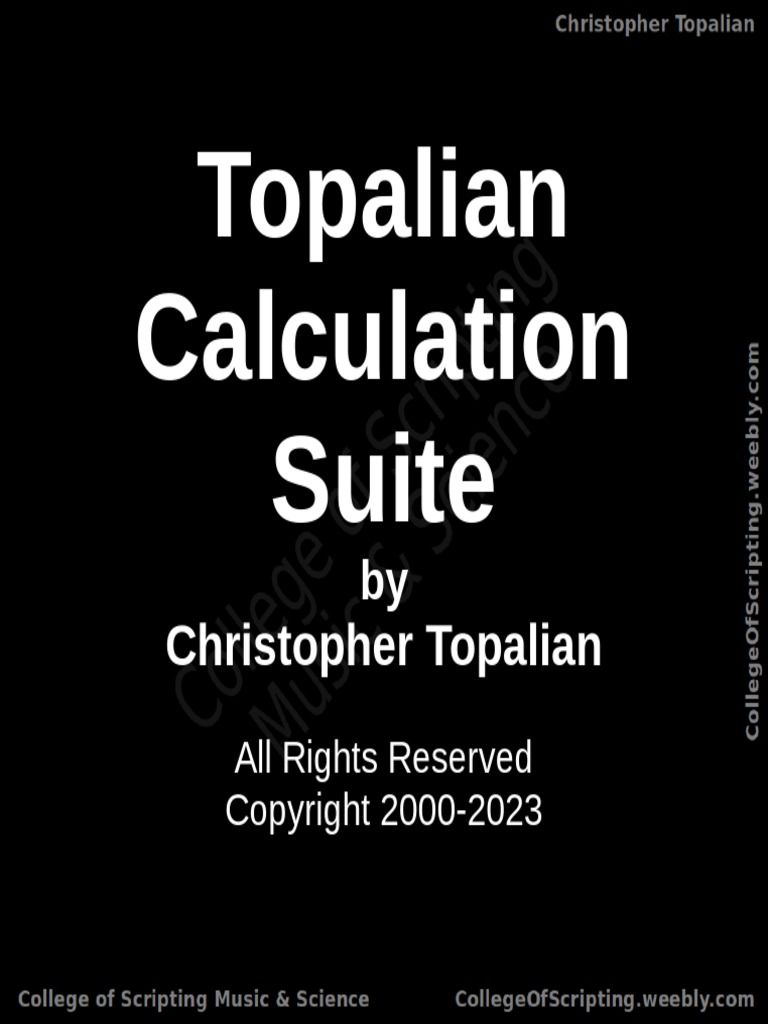 Topalian Calculation Suite by Christopher Topalian | PDF | Division ... Topalian Calculation Suite by Christopher Topalian | PDF | Division ...