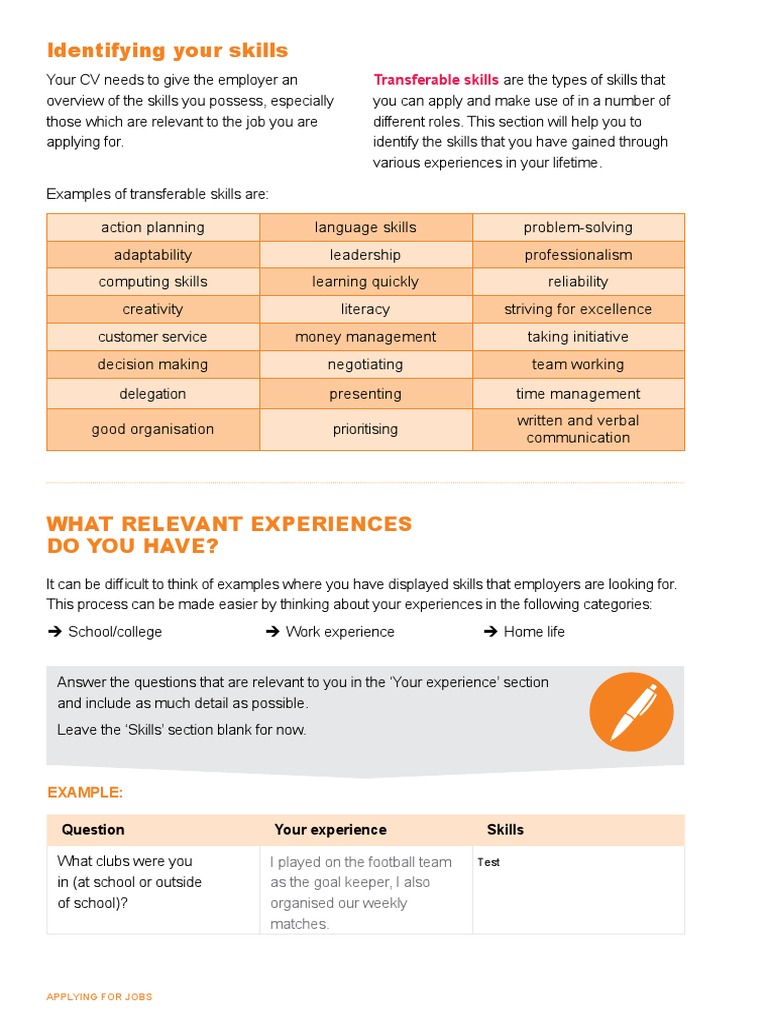 Module 4 - Applying For Jobs - Your Skills and Experiences | PDF ...