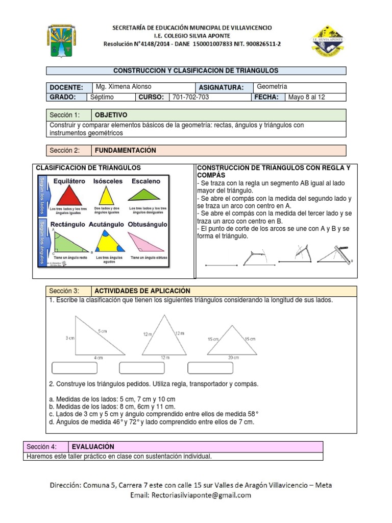 7° Taller de Contrucción de Triángulos | PDF