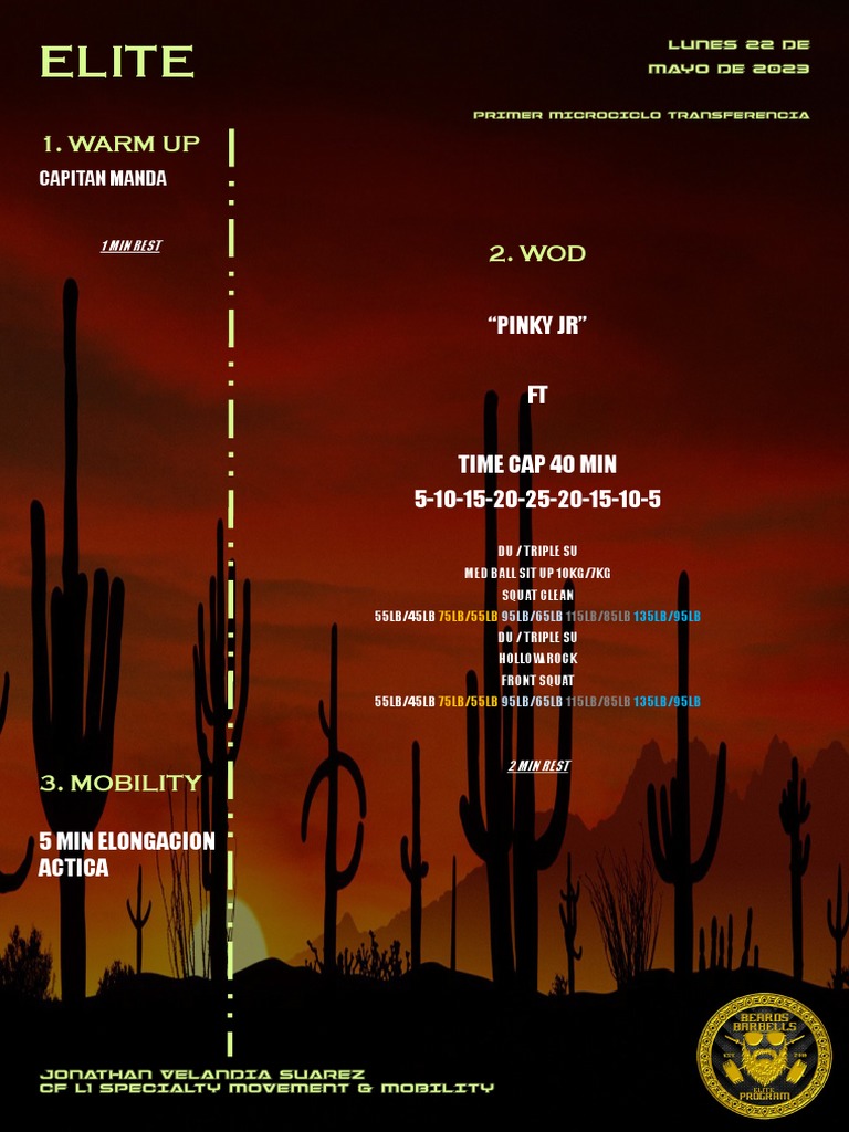 Semana 20 Unity Elite Program | PDF | Weight Training | Physical Exercise