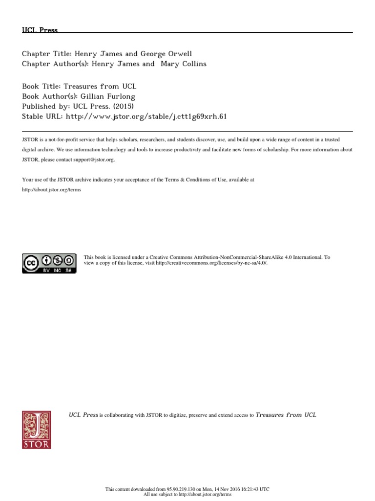 James and Orwell: Literary Connections | PDF | George Orwell | Henry James