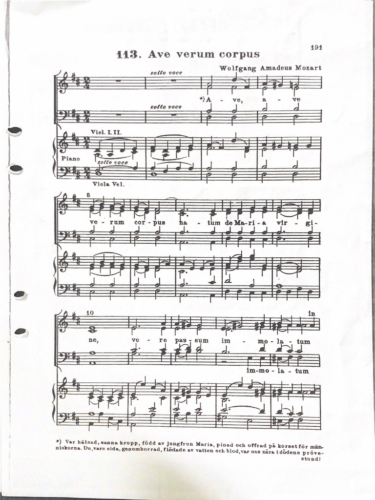 Ave Verum Corpus | PDF