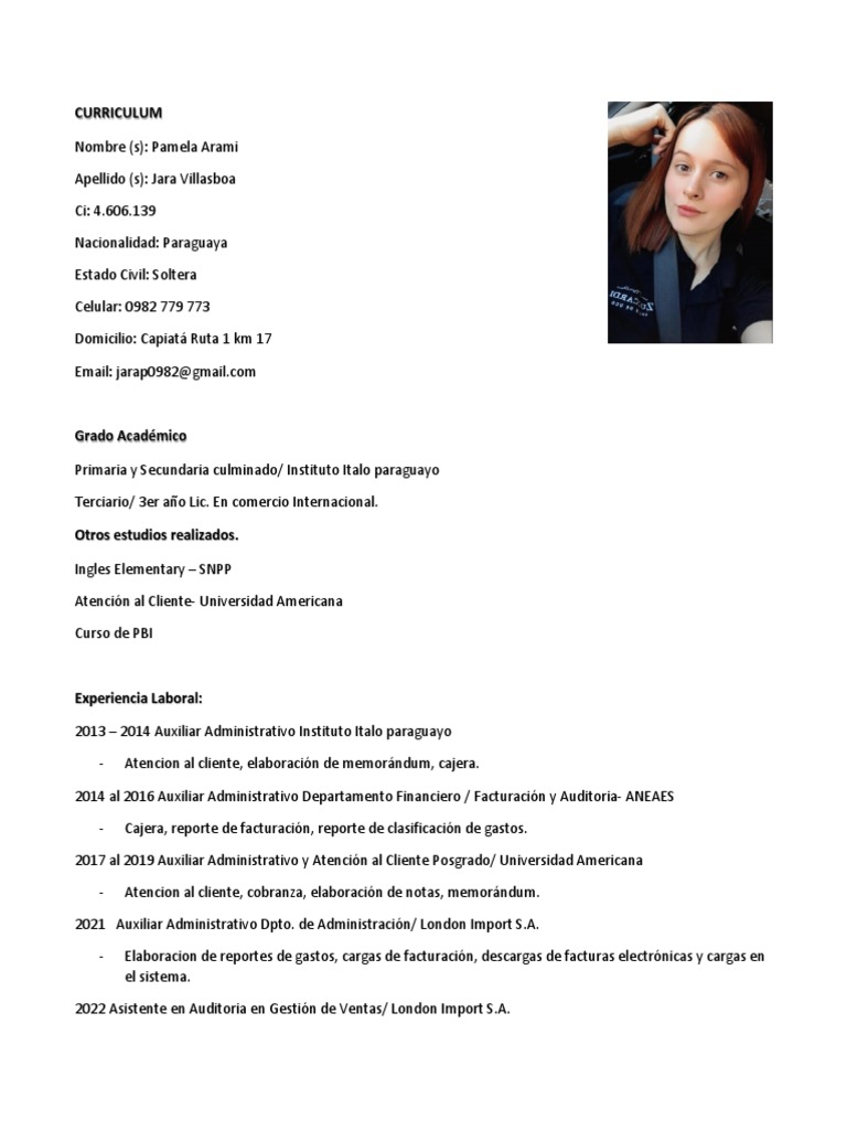 CV Pamela Jara | PDF