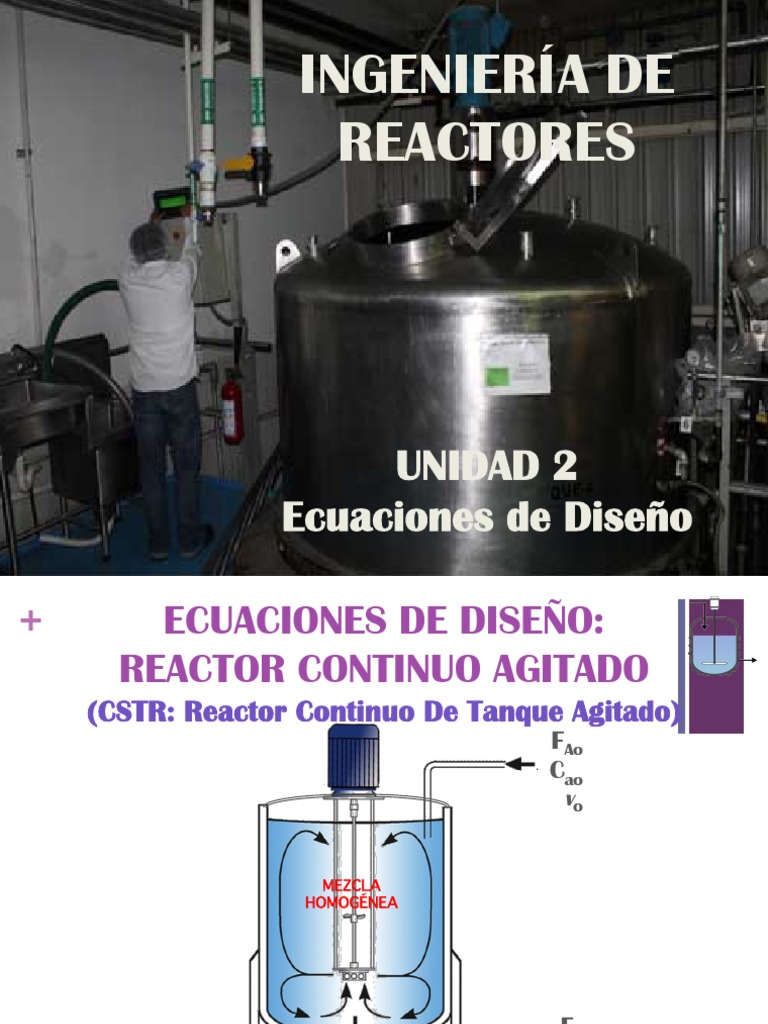 Diseño de Reactores CSTR | PDF | Reactor Quimico | Reacciones químicas