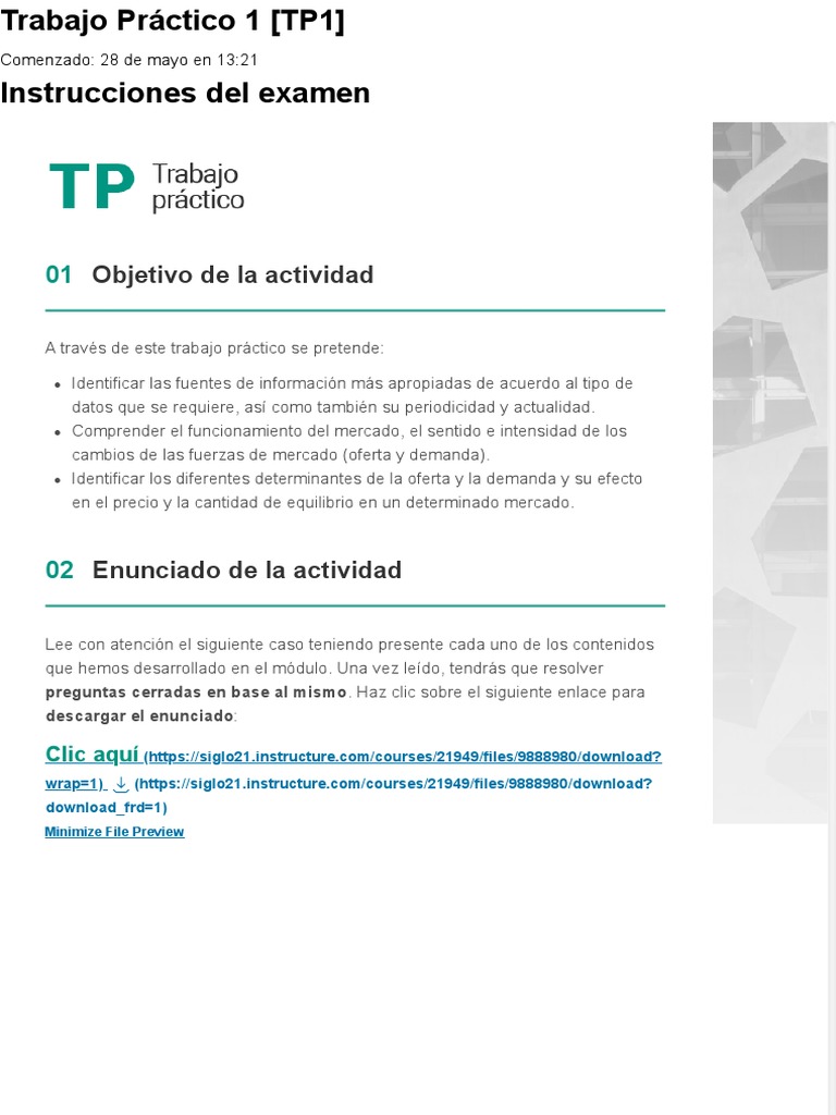 Examen - Trabajo Práctico 1 (TP1) Economia Empresas | PDF | Oferta (economía) | Agricultura