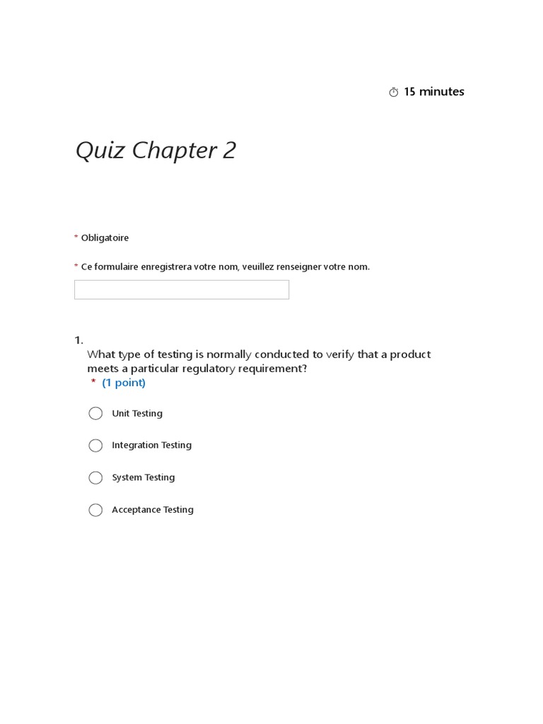 Quiz Chapter 2 | PDF | Software Testing | Software Development