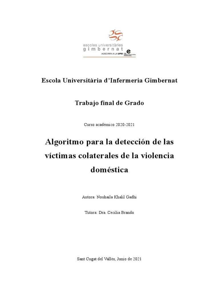 Algoritmo Detección de Victimas Colaterales de Violencia Domestica ...