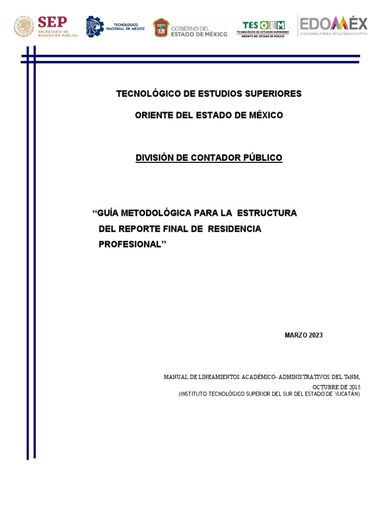 Guia Reporte Final de Residencia Profesional | PDF | Teoría | Paradigma