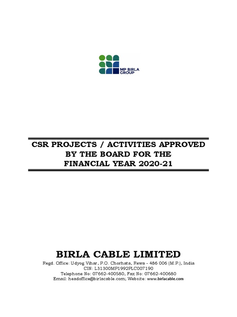 Details of Approved CSR Projects FY 20 21 | PDF | Economies