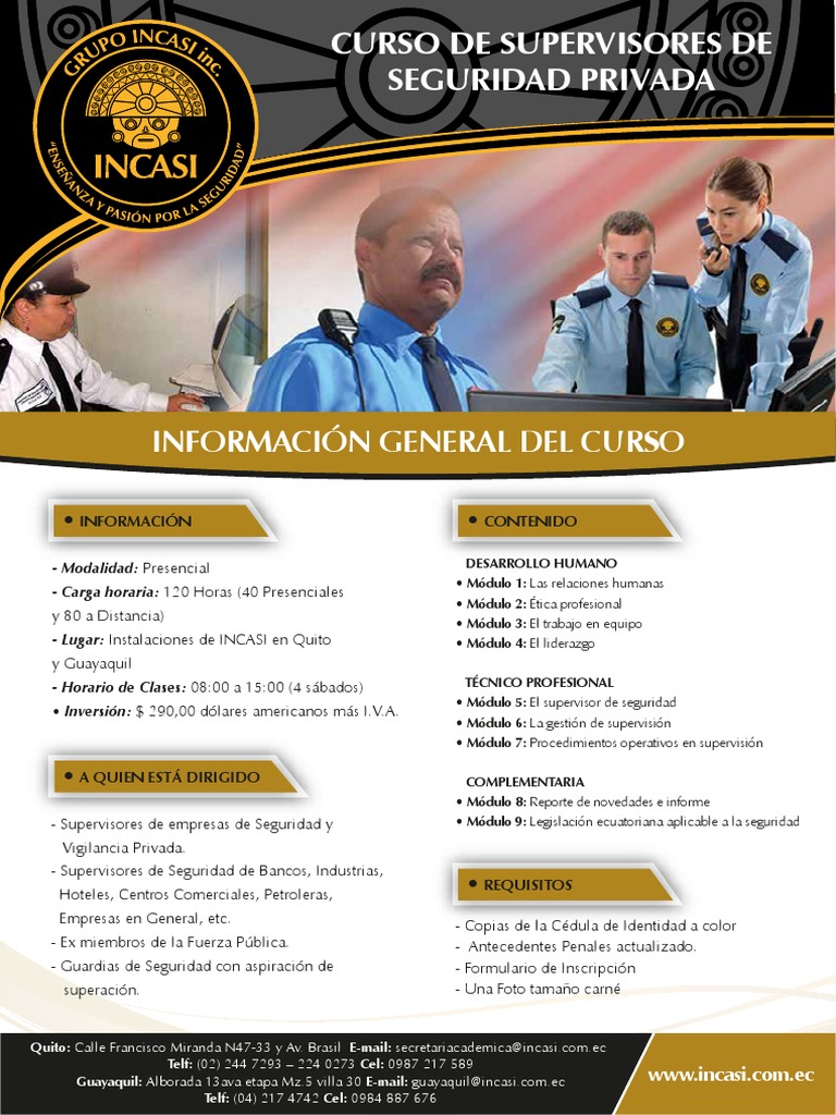 Curso de Supervisores de Seguridad Privada | PDF