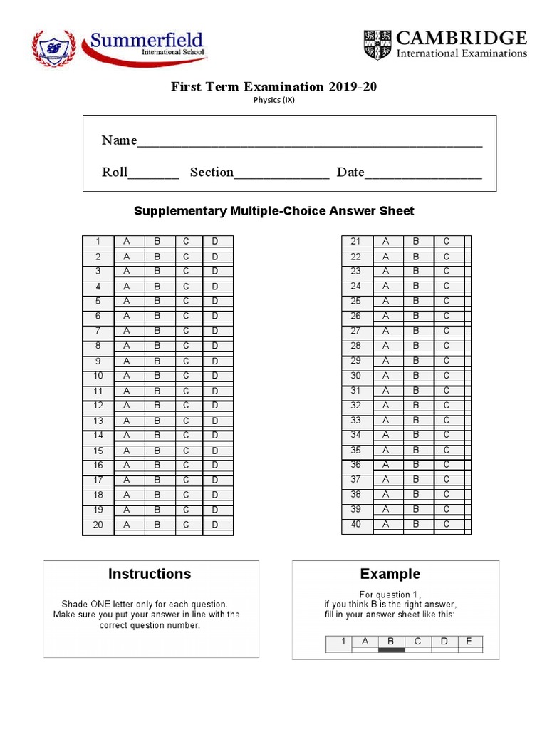 Omr Shhet | PDF | Tests | Educational Assessment And Evaluation