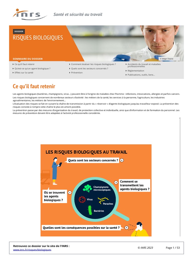 Risques Biologiques | PDF | Infection | Prophylaxie