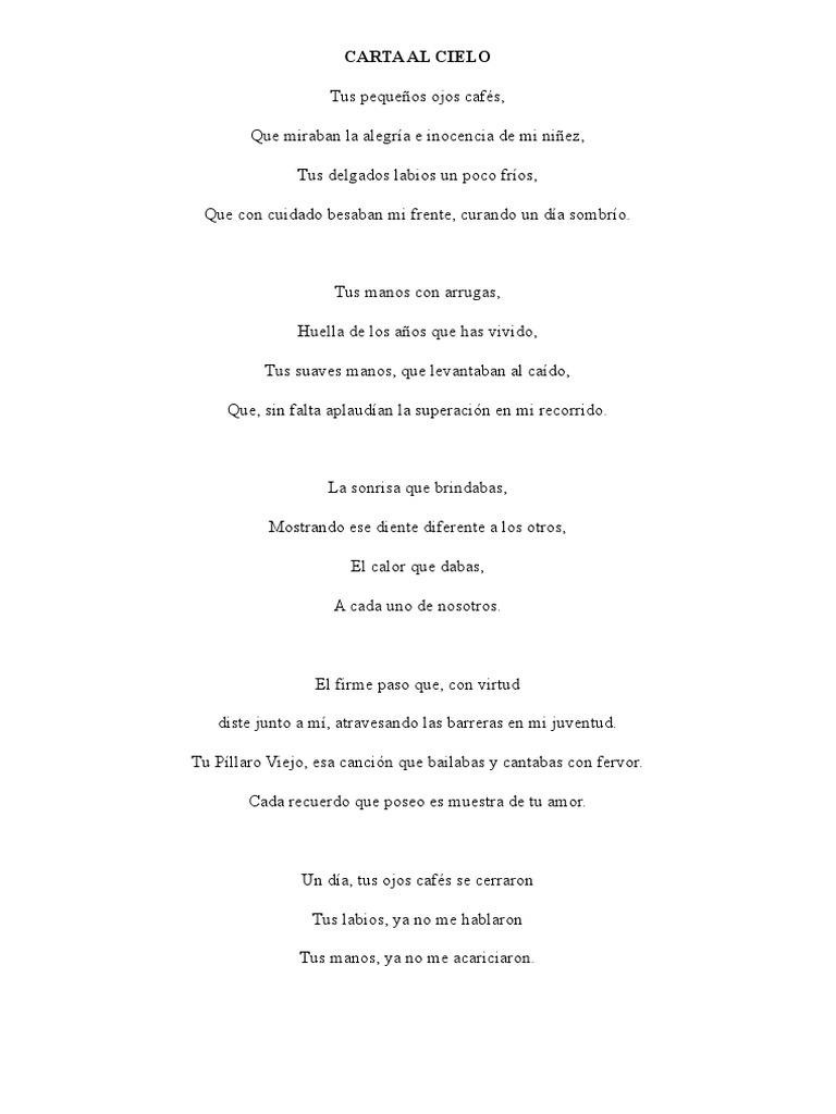 Carta Al Cielo Pdf