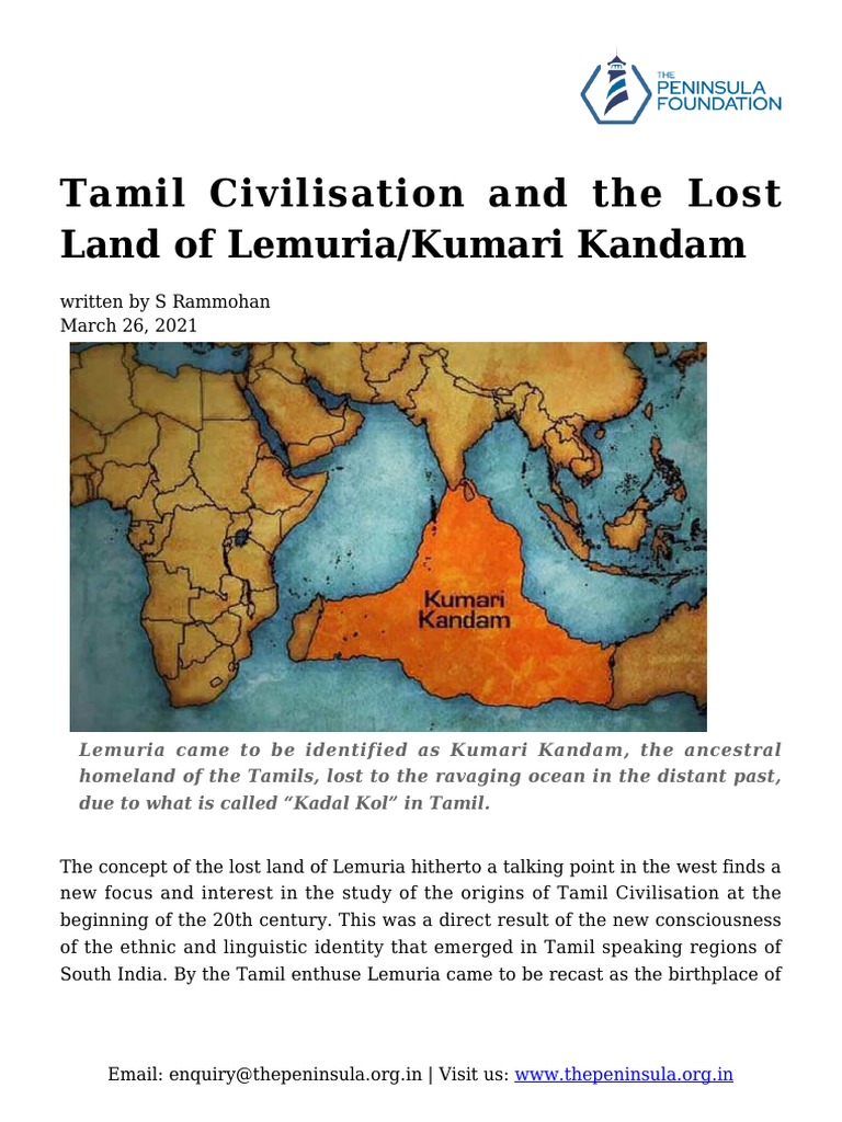 Kumari Kandam: The Lost Tamil Homeland | PDF | Tamils