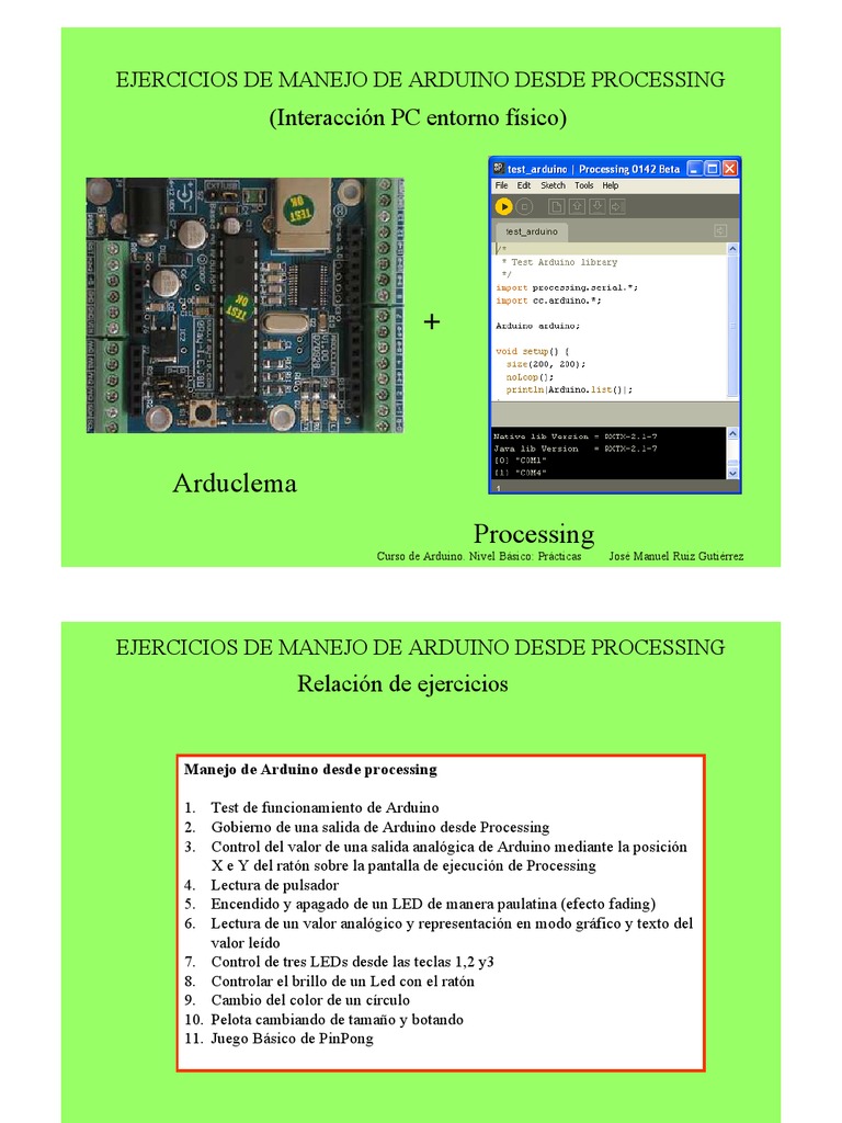 Ejercicios Arduino+Processing | PDF | Arduino | Ingeniería Informática