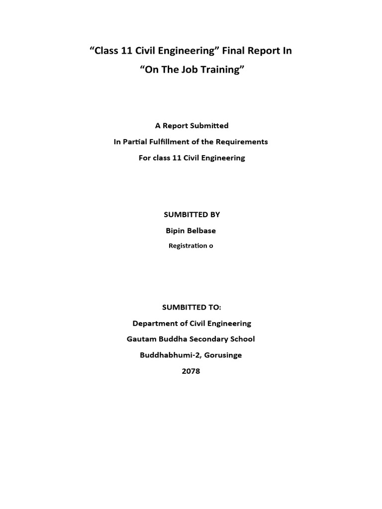 Class 11 Civil Engineering Ojt | PDF