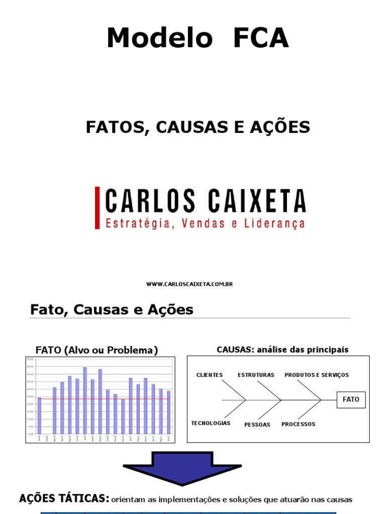 Método FCA = Fato - Causas - Ações (Caixeta) - MODELO 2022 | PDF ...
