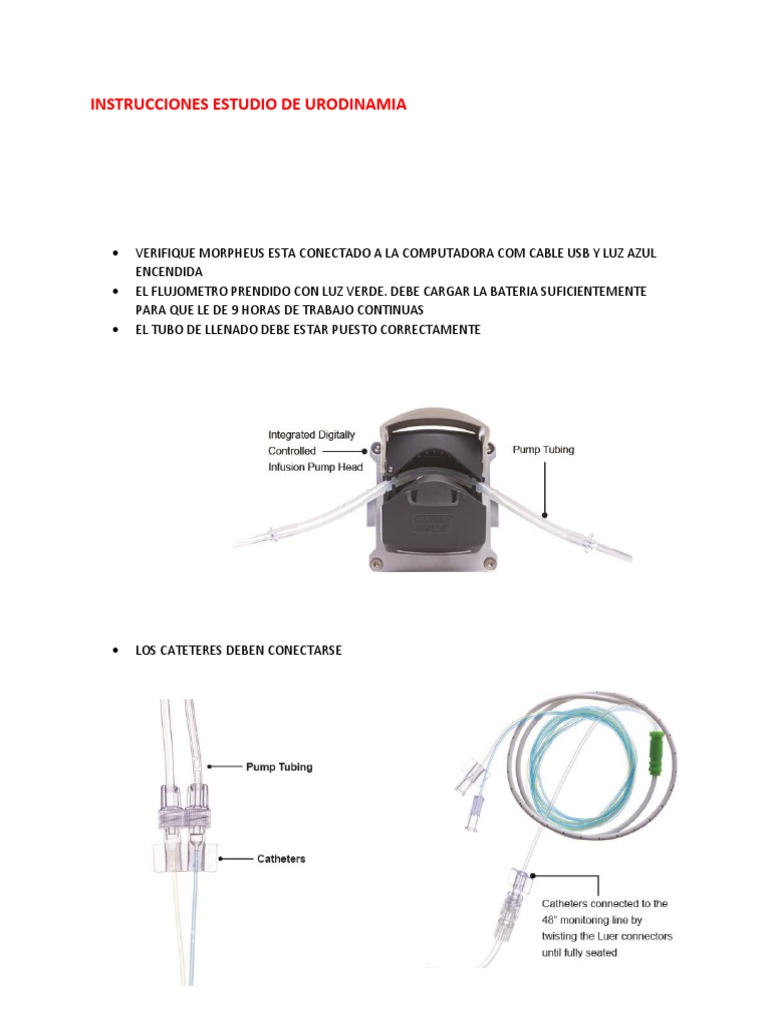 Instrucciones Basicas de Urodinamia en Espanol | PDF