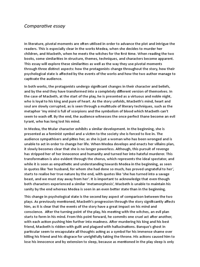 Comparative Essay | PDF | Macbeth