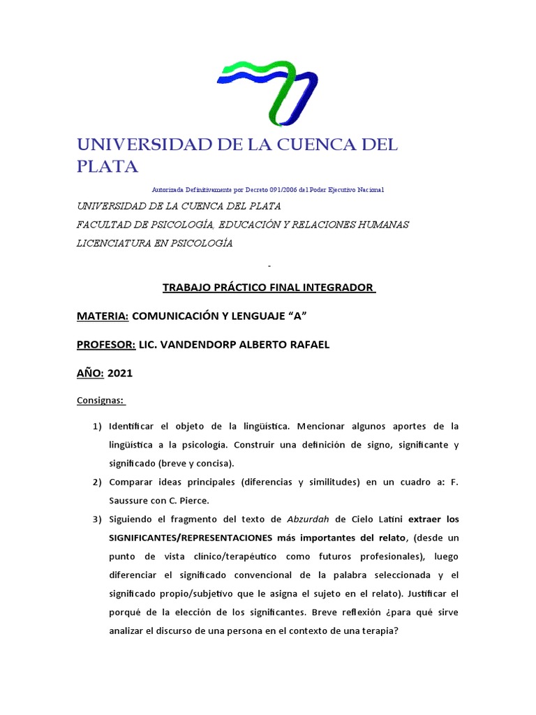 TP Final Integrador Universidad de La Cuenca Del Plata | PDF