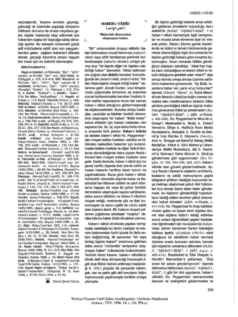 haber-i vahid maddesi - Dia | PDF