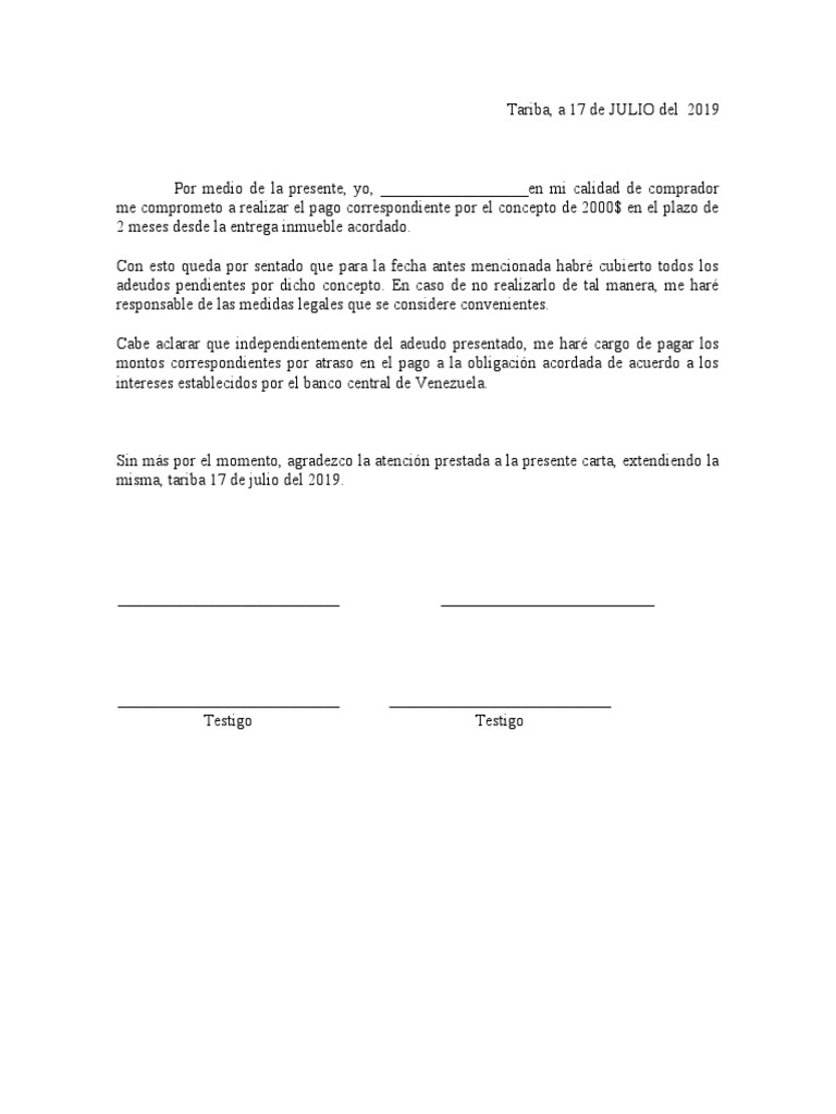 Carta de Venta y Compra | PDF