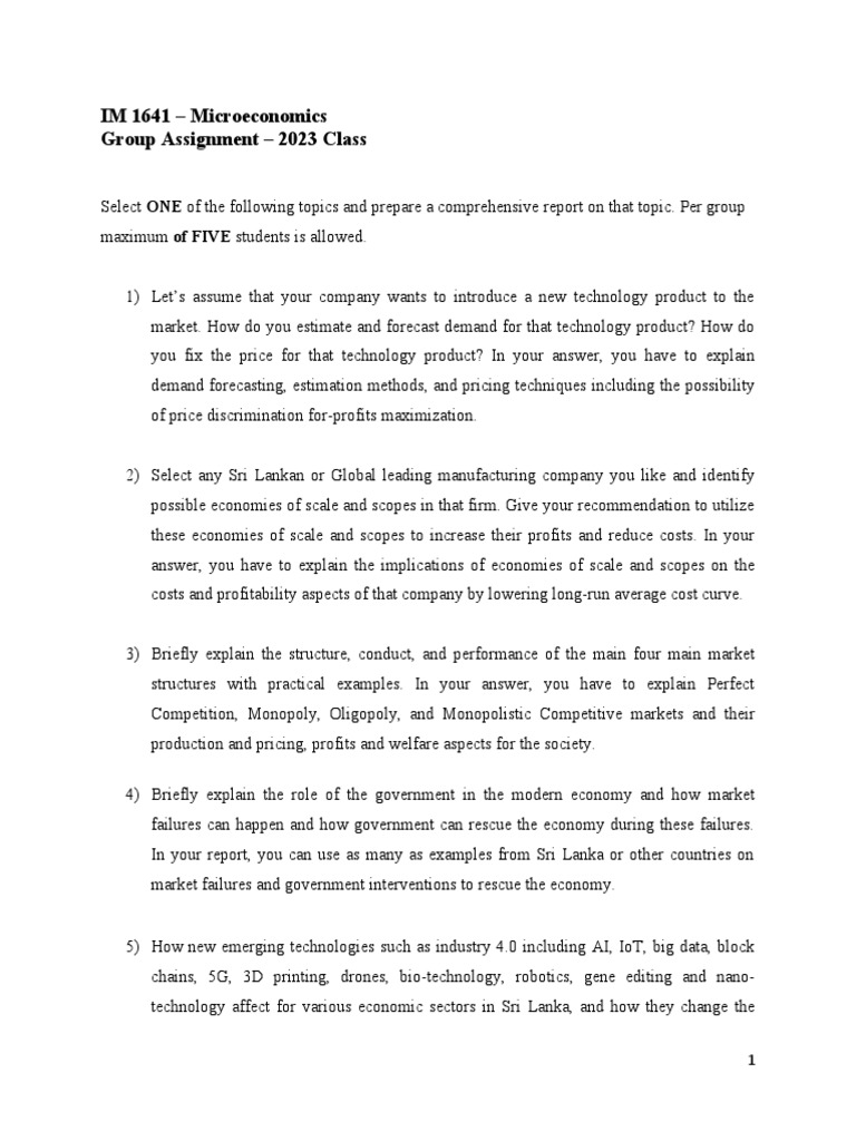 Microeconomics Group Assignment | PDF | Monopoly | Profit (Economics)