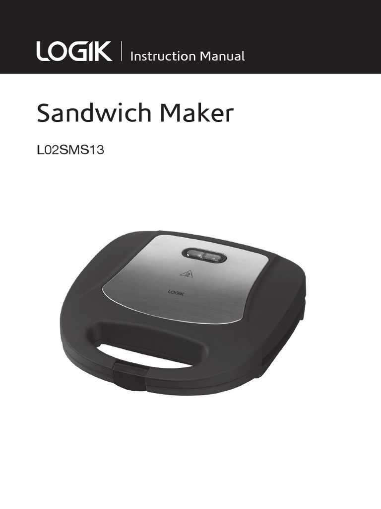 Logik Sandwich Maker Manual L02SMS13 | PDF | Waste | Sandwich