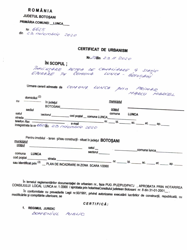 02 - Certificat de Urbanism Nr. 25 | PDF