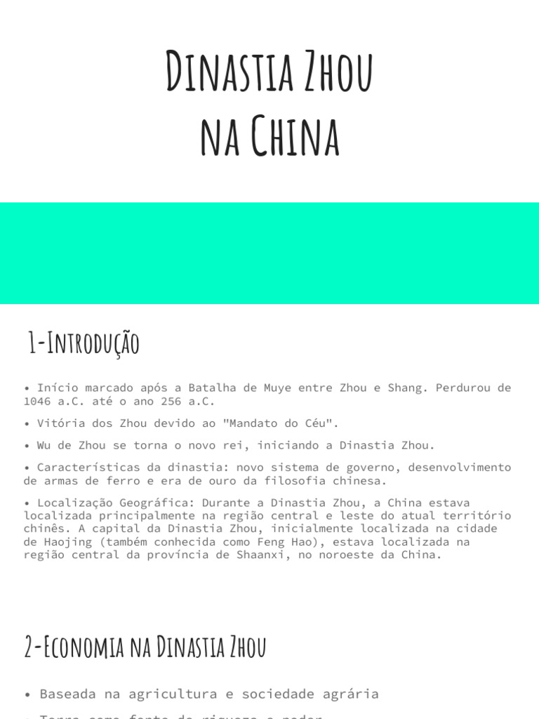 Dinastia Zhou: História e Economia | PDF