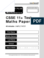 Chuckra 11 Plus Maths Papers Easier Test (Sample) | PDF | Teaching ...