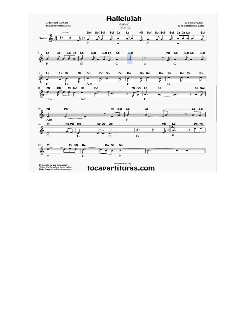 Partitura ALELUYA | PDF