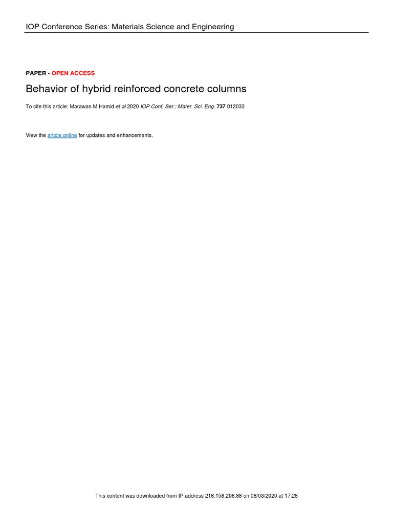 Hybrid Reinforced Concrete Column Study | PDF | Concrete | Composite ...