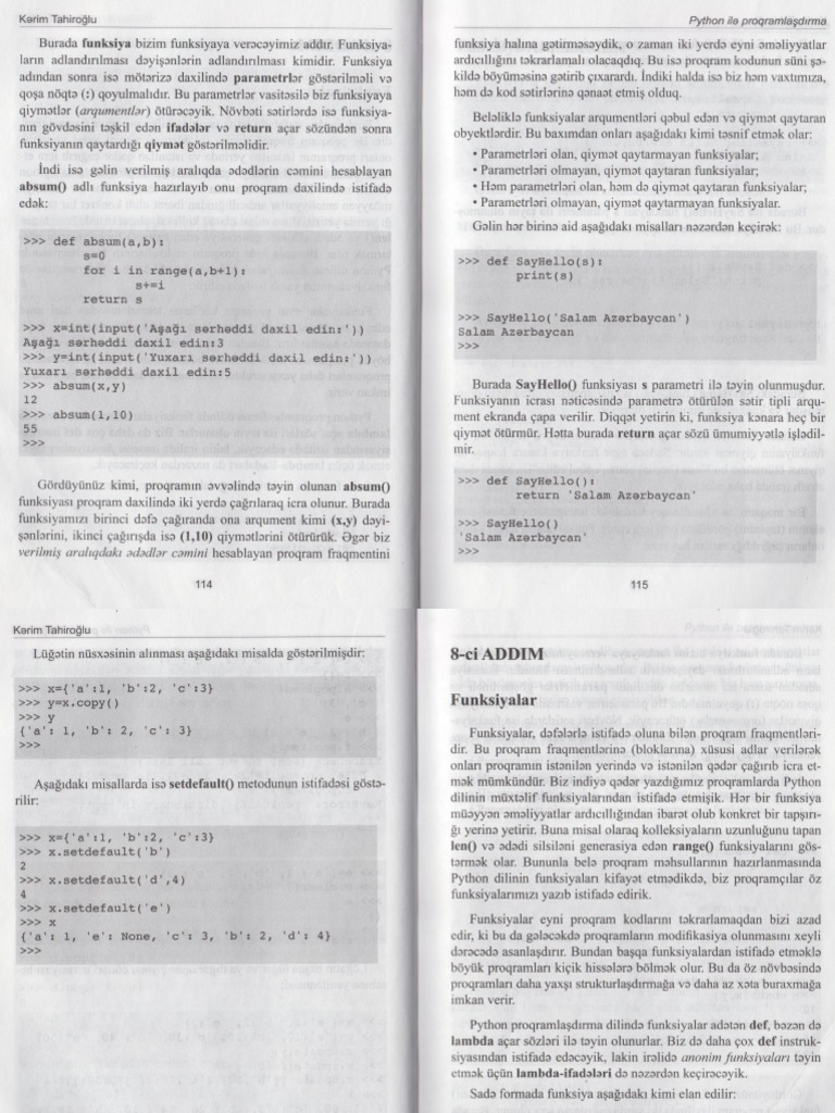 Python2 Proqramlaşdırmanın Əsasları | PDF