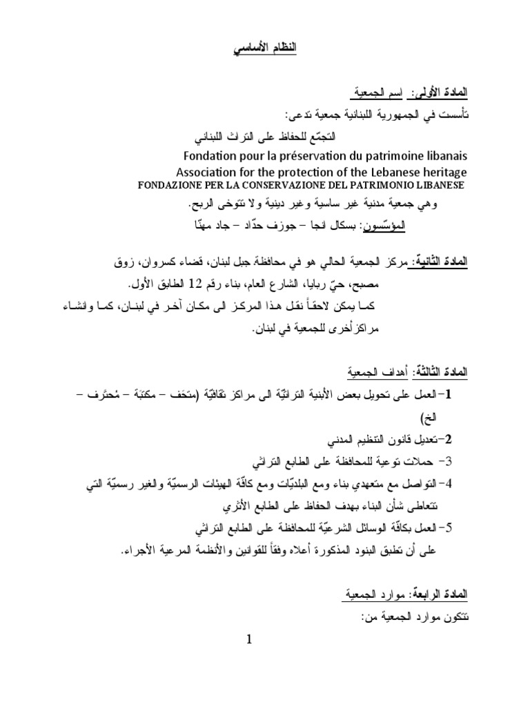 Statut ONG ARABIC | PDF