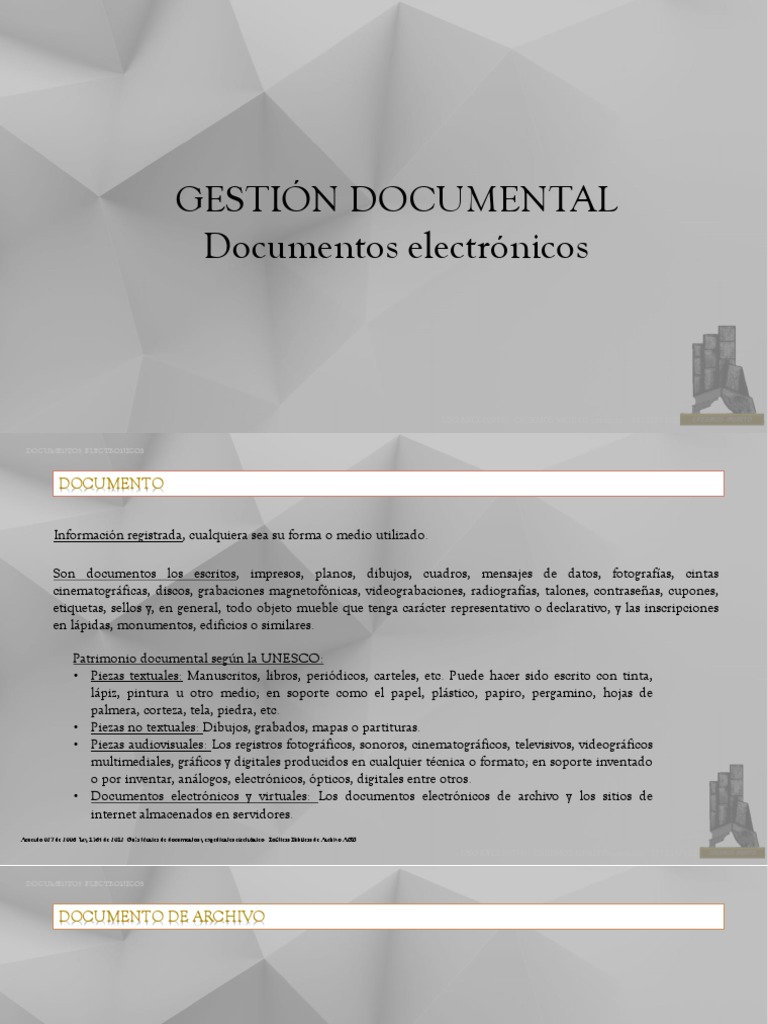 01 Presentacion Gestion Documental Documentos Electronicos | PDF | Gestión de registros | Documento