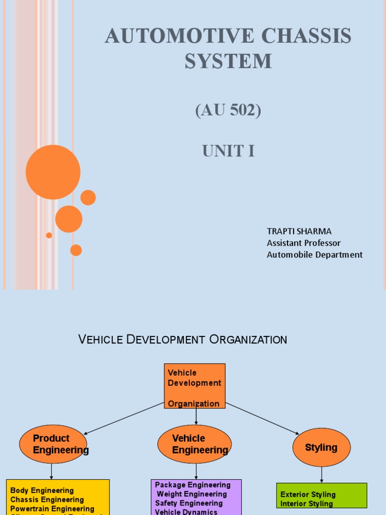 Automobile Chassis System UNIT I | PDF | Vehicles | Car
