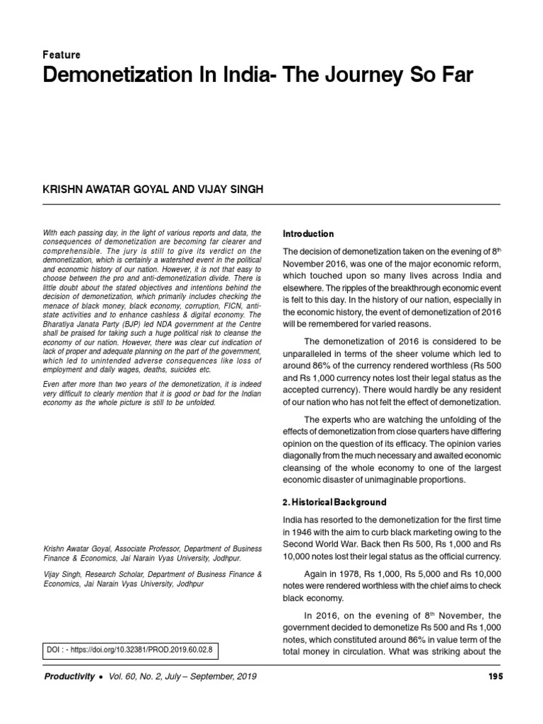 Impact of Demonetization on India's Economy | PDF | Indian Black Money ...