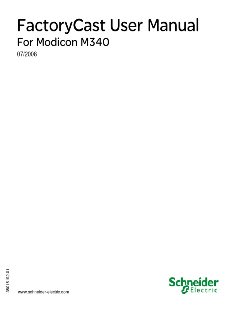 Factorycast User Manual: For Modicon M340 | PDF | File Transfer ...