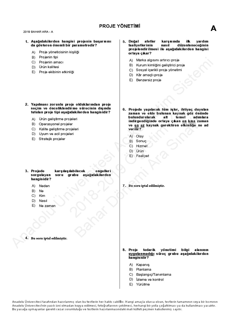 Proje Yonetimi | PDF