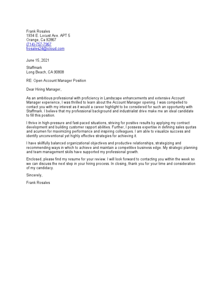 ACM Cover Letter 2021 | PDF