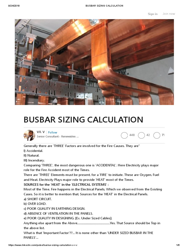 Busbar Sizing Calculation | PDF | Insulator (Electricity) | Consultant
