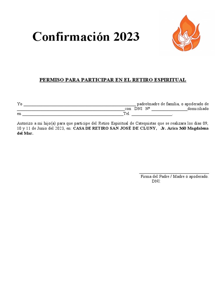 Permiso para Retiro 2023 | PDF