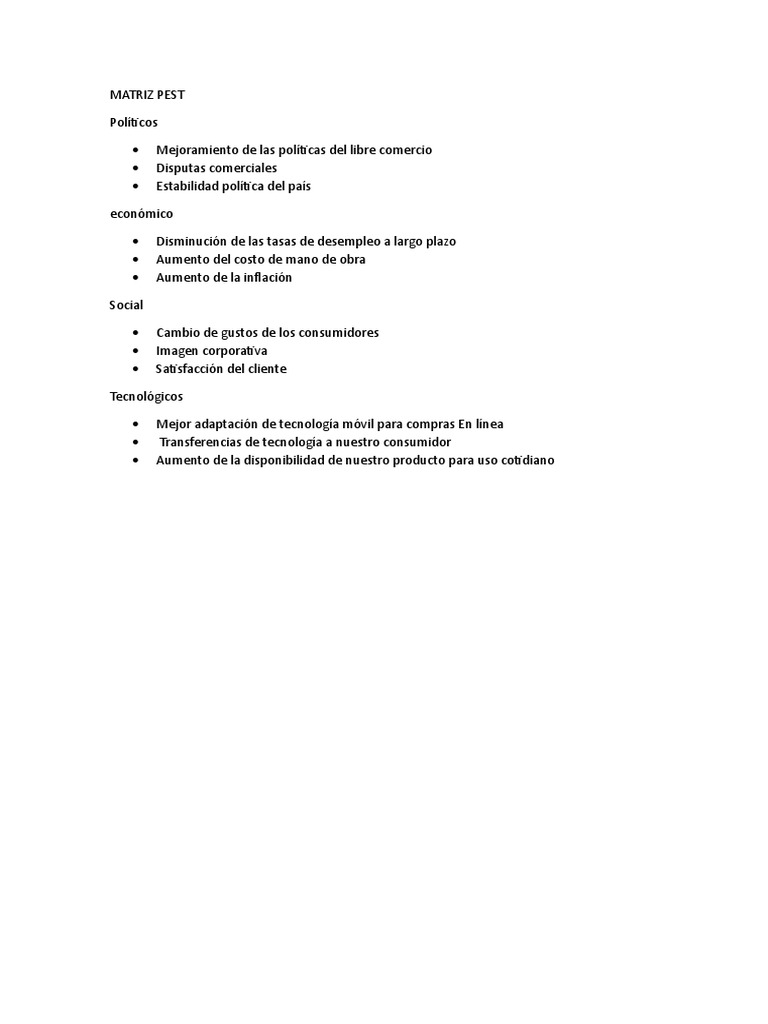 Matriz Pest | PDF