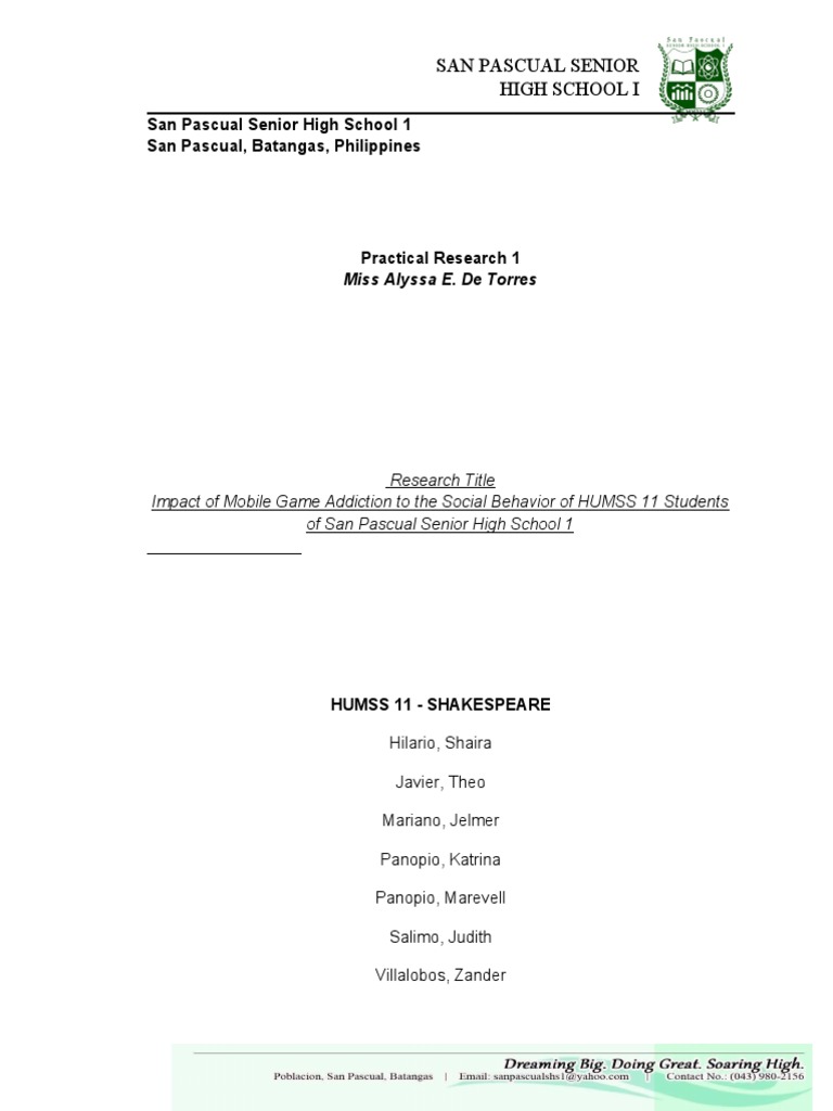 Document Pr1 Title Defense | PDF | Behavior | Adolescence