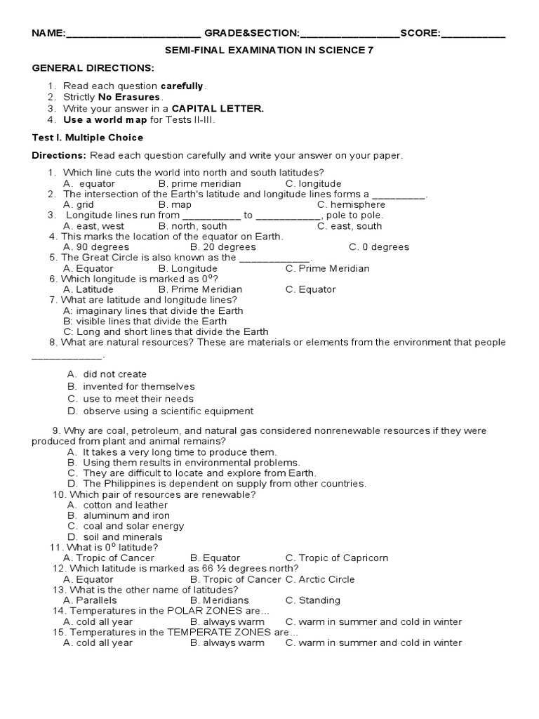 Grade 7 Science Semi-Final Exam | PDF | Human Digestive System | Digestion