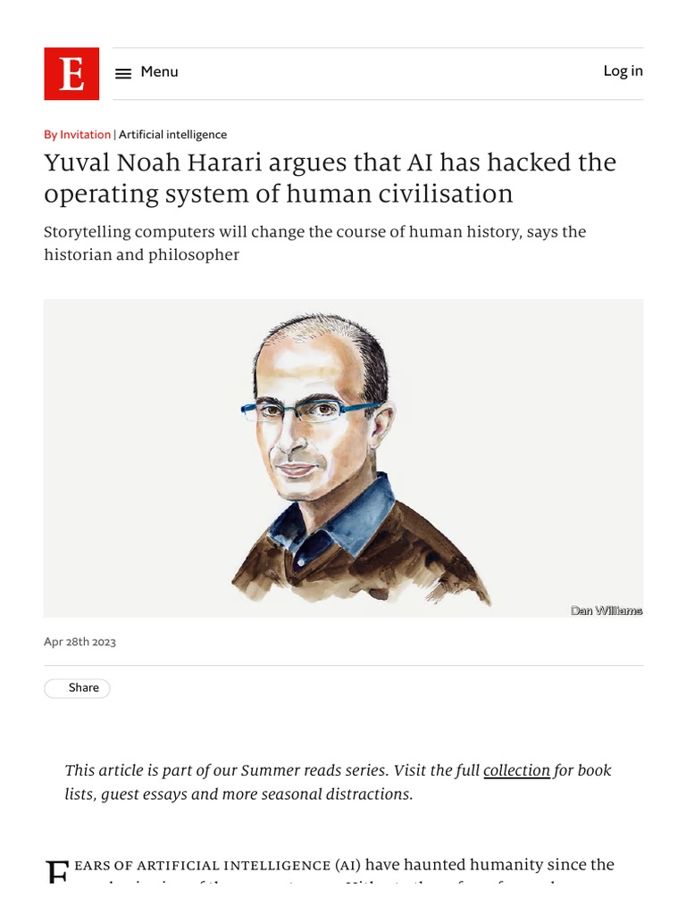 Yuval Noah Harari Argues That Ai Has Hacked The Operating System Of