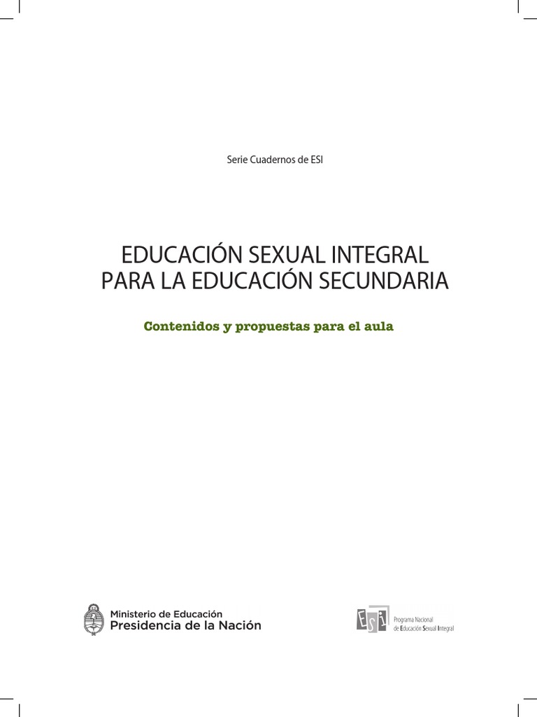 Seleccion Cuadernillo 1 ESI Secundaria | PDF | La sexualidad humana | Educación sexual