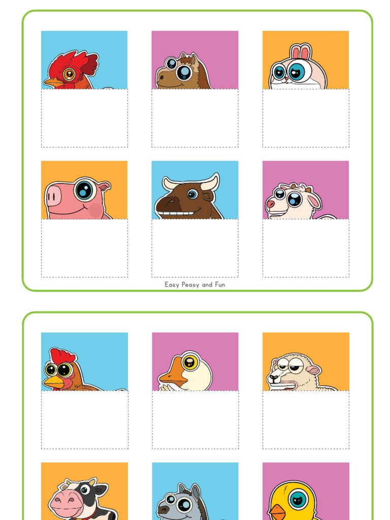 Farm Animals Matching File Folder Game | PDF