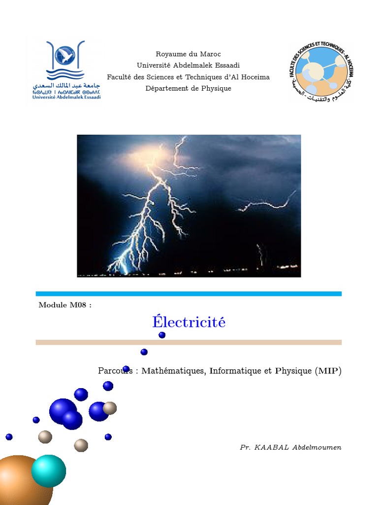 Cours d'Électricité : Électrostatique et Magnétostatique | PDF | Champ ...